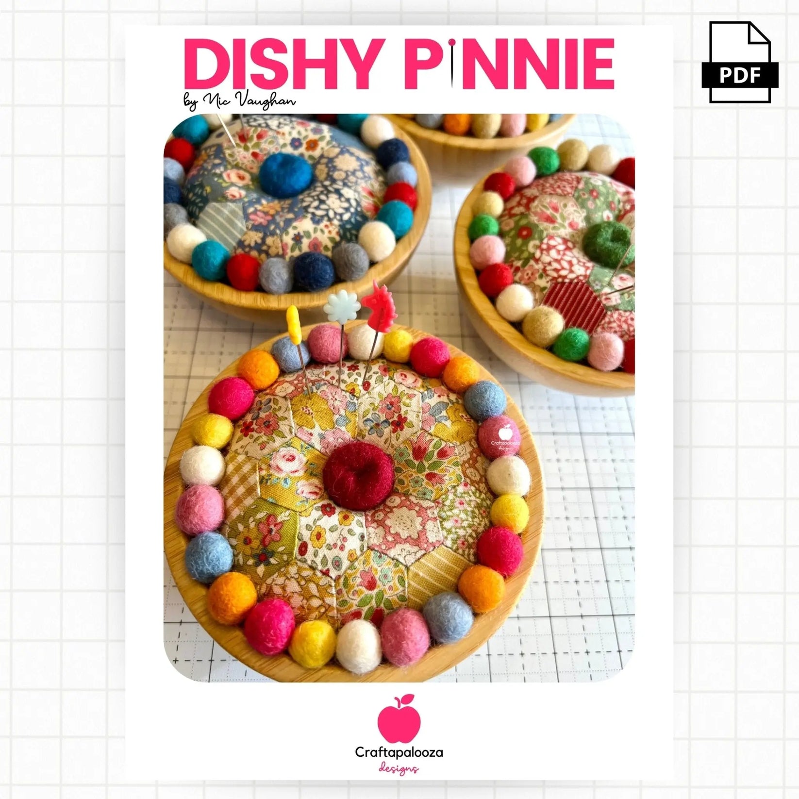 Dishy Pinnie Pincushion: PDF Pattern - Craftapalooza Designs
