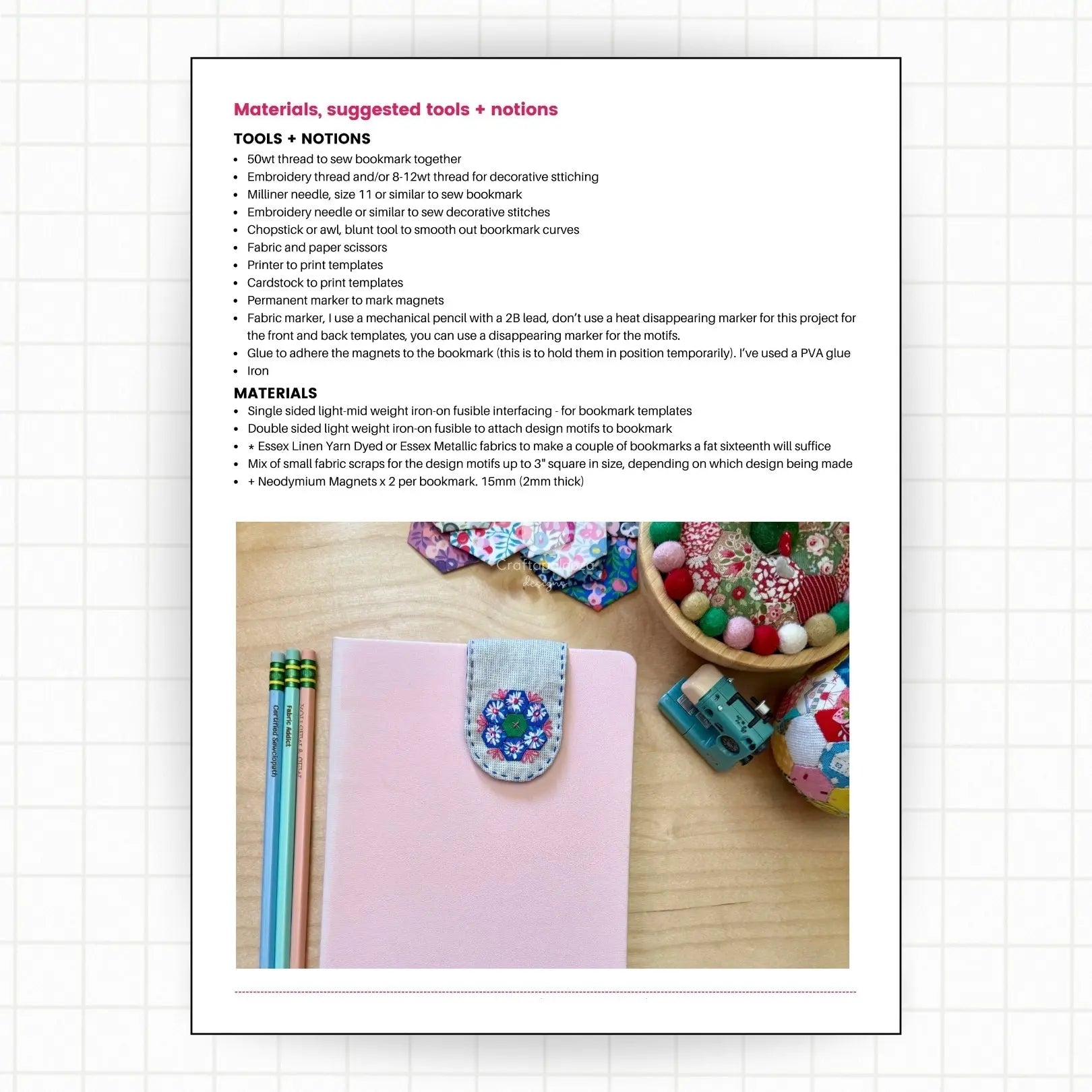 Page Pal Magnetic Bookmark: PDF Pattern - Craftapalooza Designs