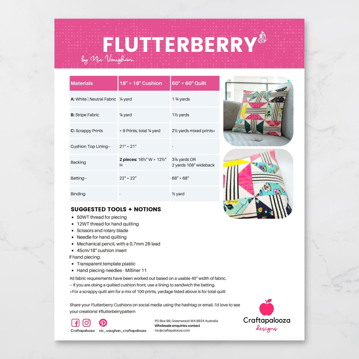 Flutterberry Pattern – Craftapalooza Designs